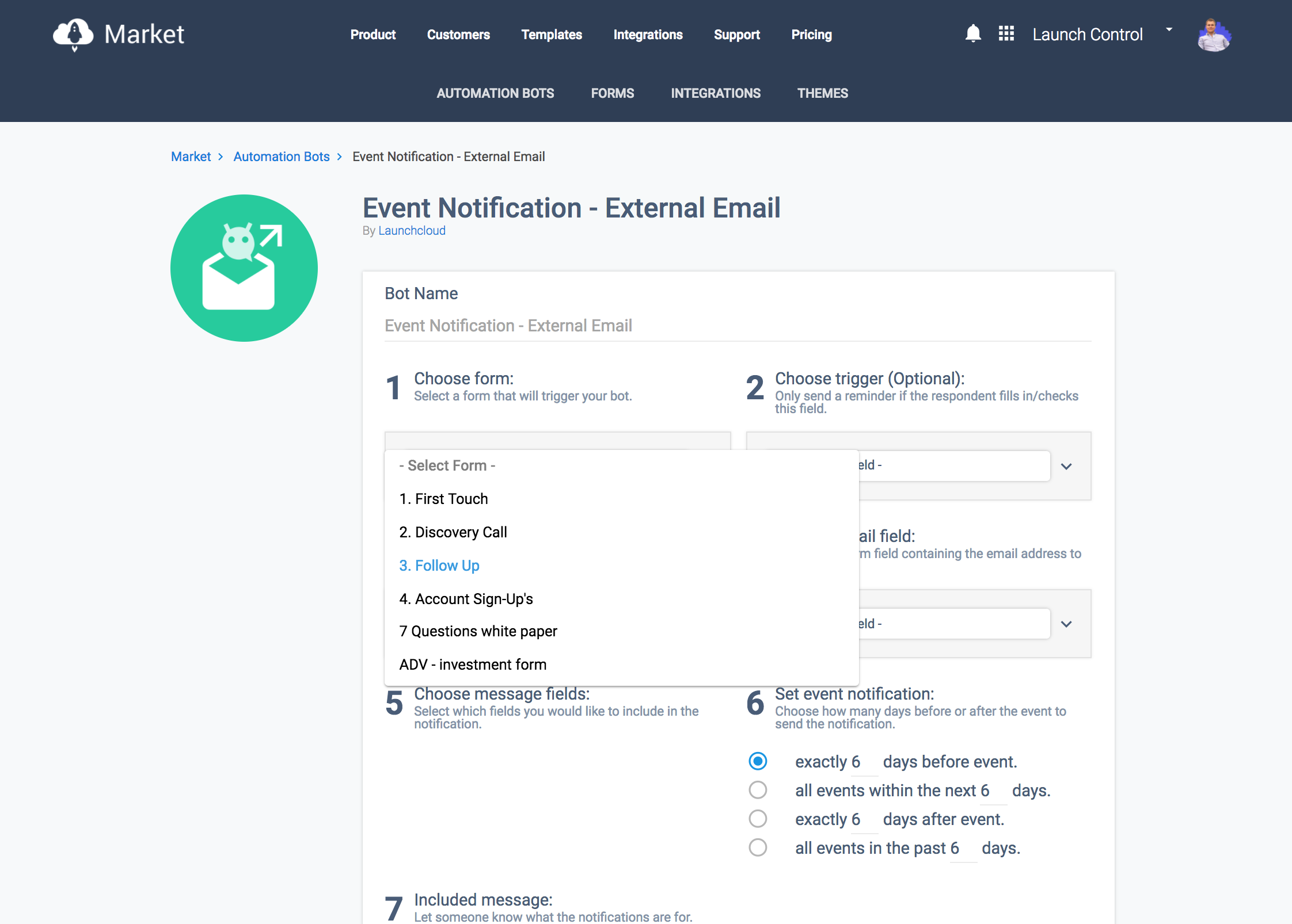 Event Notification External Email Bot - Array