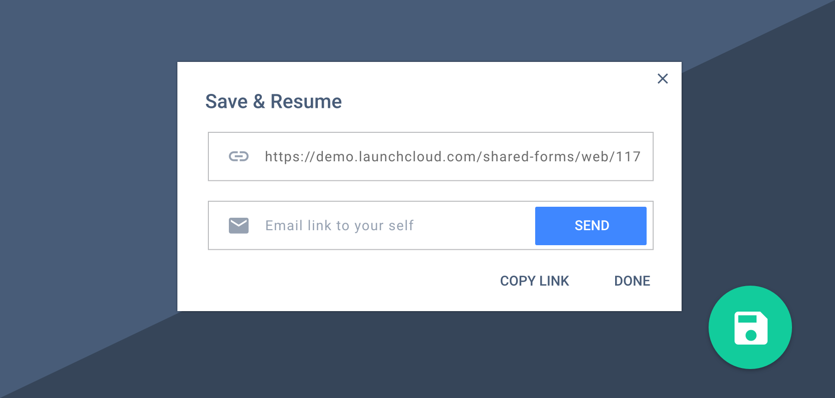 Save & Resume Feature